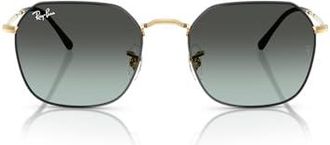 Ray-Ban Lunettes de soleil carrées Jim Rb3694, Noir sur doré/bleu vintage dégradé noir, 53 mm