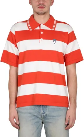 Kenzo Nautical Striped Cotton Polo Shirt - Red