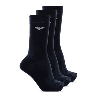 Emporio Armani Drei Paar Logo-Socken - - Underwear - Herren - Blau - ONE SIZE