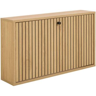 ebuy24 Ebuy24 - Meuble &agrave; chaussures mural naturel 72x17x43 cm - Fixation murale incluse - Motif sculpt&eacute; - Pour espaces confin&eacute;s