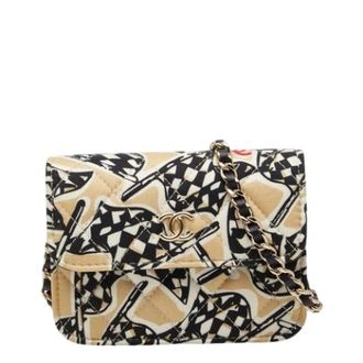 Chanel Mini sac &agrave; bandouli&egrave;re Vintage Pre-owned - Femme - Pre-owned - Beige - Taille: ONE Size