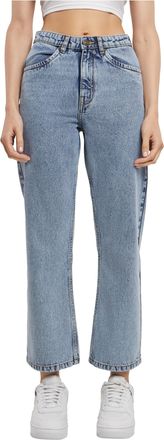 Urban Classics Damen Jeans Ladies Cropped Straight Leg Denim Pants, Crop Jeans mit geradem Bein, High Waist, Größen 28-36