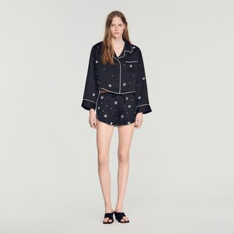 Sandro Short brod&eacute; perles et strass