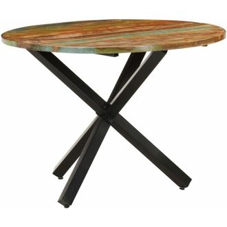 vidaXL Esstisch Rund 100x100x75 cm Altholz Massiv vidaXL256756