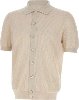 Gran Sasso Homme, Pulls, Beige, Taille: M Chemise Tricot&eacute;e Ajour&eacute;e