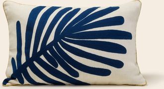 Madura Housse De Coussin Tropi Ecru et indigo - BLEU