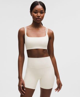 lululemon Like a Cloud BH mit Doppeltr&auml;ger Leichter Halt f&uuml;r B/C Cups f&uuml;r Frauen - Gr&ouml;&szlig;e 10 in Light Ivory