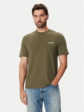 Napapijri T-Shirt NP0A88TR Khakifarben Regular Fit