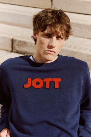 Jott Sweat brod&eacute; mixte Marine Sancy - Taille XL