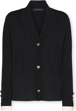Elena Miro Femme, Pulls, Noir, Taille: 44 FR Cardigan en m&eacute;lange de viscose