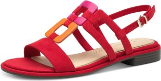 Marco Tozzi Damen Sandalen flach mit Schlie&szlig;e Sommer, Rot (Red Comb), 39 EU