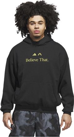 adidas Mens Anthony Edwards Believe That Hoodie Black/Preloved Lime 2XL