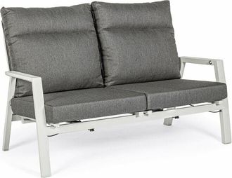 BIZZOTTO Lounge Kledi mit Kissen aus Aluminium und Texilene f&uuml;r Garten und Terrasse -Sofa / Weiss