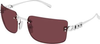 Gucci Rechteckige Sonnenbrille - - Accessories - unisex - Grau - 61 MM