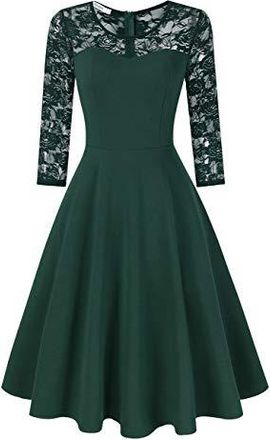 KOJOOIN Kojooin Robe en dentelle, longueur au genou, id&eacute;ale pour les cocktails, les bals, les demoiselles dhonneur,les mariages, les soir&eacute;es, emballage r&eacute;util