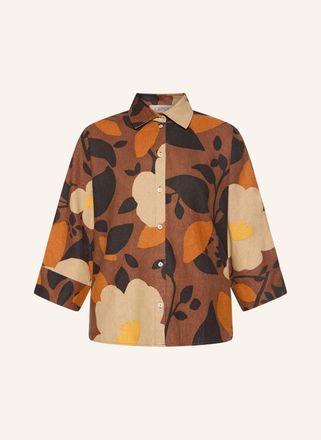 Cartoon Cartoon Bluse Mit Leinen Und 3/4-Arm braun