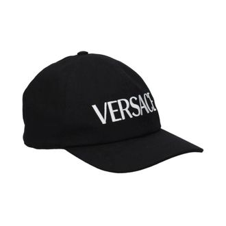 Versace Verstellbarer Baumwollhut mit Frontlogo - - Accessories - Damen - Schwarzk - ONE SIZE