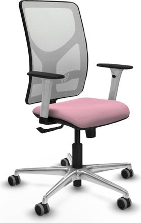 Piqueras y Crespo Schreibtischstuhl in Rosa, mit wei&szlig;en und schwarzen Armlehnen, h&ouml;henverstellbare Lendenwirbelst&uuml;tze, ausgestattet mit 3 Positionen und Schaumstoff. We