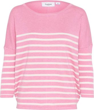 Saint Tropez Femme, Pulls, Rose, Taille: 42 FR MilaSZ R-neck St. Pullover