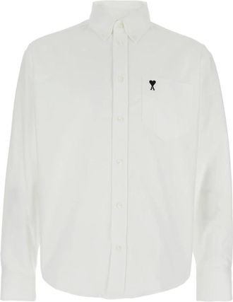 Ami Homme, Chemises, Blanc, Taille: 2XL Quota Boxy Long Sleeve Shirt