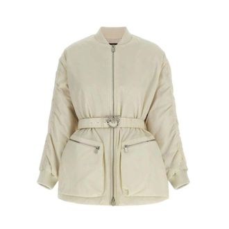 Pinko Lange technische Bomberjacke aus Satin - - Jackets - Damen - Wei&szlig; - XS