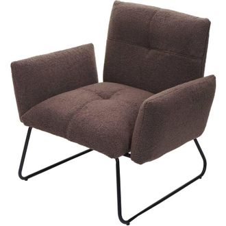 Hhg Neuwertig] Lounge-Sessel HHG 666, Cocktailsessel Sessel, Boucl&eacute; Stoff/Textil MVG-zertifiziert braun