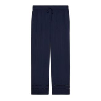 Fiorella Rubino Weite Hose mit Ajour-Detail - - Trousers - Damen - Blau - L