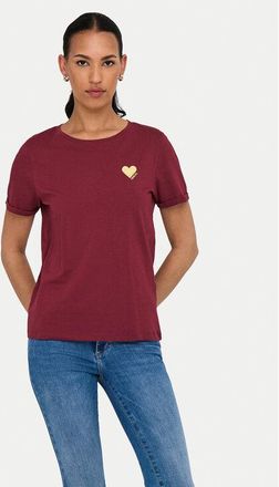 Only T-Shirt Kita 15244714 Dunkelrot Regular Fit