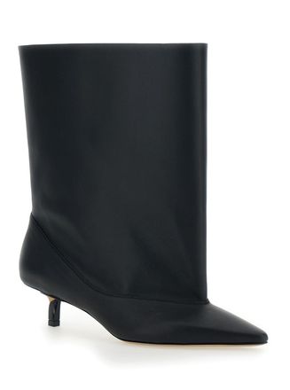 Jacquemus Womens Black Ankle Boots With Pointed Toe Leather
