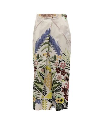 Valentino Garavani Floral-Printed Skirt - Beige