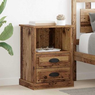 vidaXL Cabinet de chevet avec tiroir 2 pcs Bois ancien 43 x 36 x 60 cm vidaXL