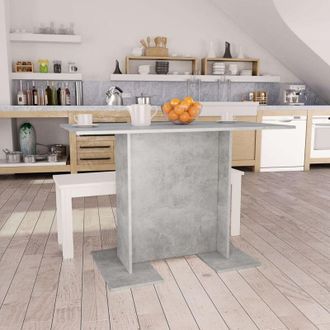 vidaXL Vidaxl - Table de salle &agrave; manger en agglom&eacute;r&eacute; gris b&eacute;ton 110 x 60 x 75 cm - Stable et facile &agrave; nettoyer - Design minimaliste pour repas conviviaux