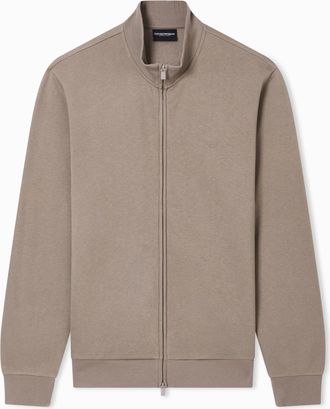 Emporio Armani Herren Basic Terry Open Sweatshirt (1er Pack), braun, L