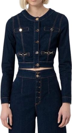 Fracomina Femme, Vestes, Bleu, Taille: 42 FR Veste Courte en Jean