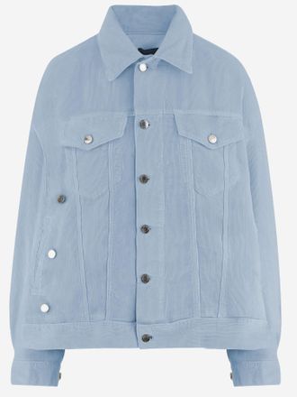Haikure Womens Jacket Cotton Velvet Light Blue