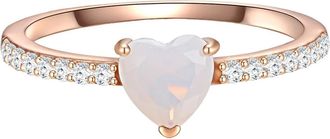 Glanzst&uuml;cke M&uuml;nchen Ring - Sterling Silber Ring Mondstein (synth.) Herz - Gr. 48 - in Quarz - f&uuml;r Damen