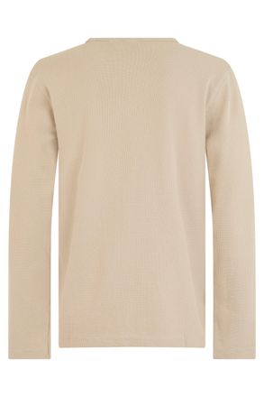 HUGO BOSS Mens Long-Sleeve Cotton T-Shirt Light Beige T-Shirts And Polos