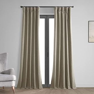 Half Price Drapes Vintage-Verdunkelungsvorhänge für Schlafzimmer und Wohnzimmer, 50 x 108 cm, Thermo-Kreuz-Leinengewebe, FLCW-CBO2204-108 (1 Panel), warmes Taupe