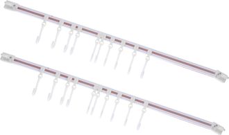 Cabilock 2 Satz Multifunktionale Selbstklebende K&uuml;chen wandhakenleiste mit Schienen und Verschiebbaren Haken Stabile Kunststoffhalterung f&uuml;r Topf Regalschrank 