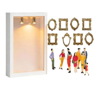 Generic DIY Mini-Museums-Silhouetten-Box, LED-Leucht-Silhouetten-Vitrine mit Holzfiguren, Memory-Rahmen-Set f&uuml;r Heimwanddekoration, Schlafzimmer und Wohnzimme