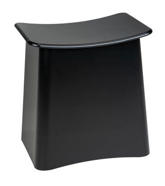 WENKO Badhocker Mod. Wing 2 in 1 Sitzhocker und W&auml;schekorb mit Deckel und herausnehmbarem W&auml;schesack Kunststoff 33 L 45 x 48 x 33 cm Schwarz