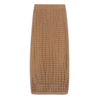 Max Mara Femme, Jupes, Brun, Taille: 40 FR Jupe Tricot&eacute;e Ajour&eacute;e