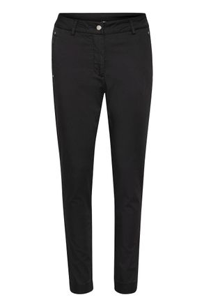 Kaffe Damen Trousers Slim Fit Regular Waistband Rei&szlig;verschluss und Knopfverschluss Pants, Black Deep, 42
