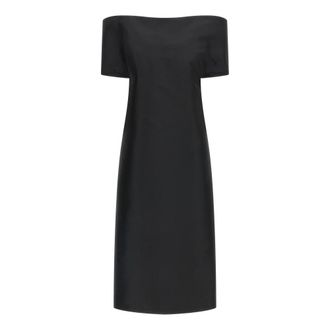 Jil Sander Kleid Midi mit Carmen-Ausschnitt - - Dresses - Damen - Schwarzk - XS