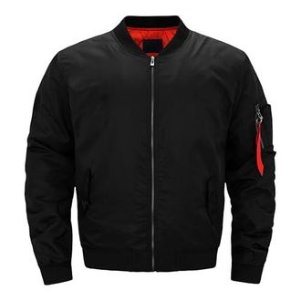 Generic Blouson bomber décontracté pour homme résistant au vent pour lautomne et lhiver, Noir, XXL