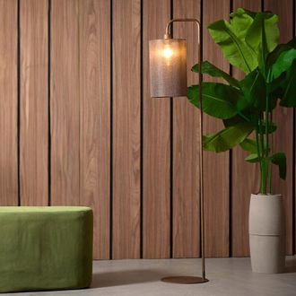 Light And Living Light And Living - Light & Living - lampadaire - Donio - beige marron - coton m&eacute;tal
