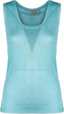 PHO Firenze Femme, Tops, Bleu, Taille: 42 FR D&eacute;bardeur &agrave; col rond sans manches