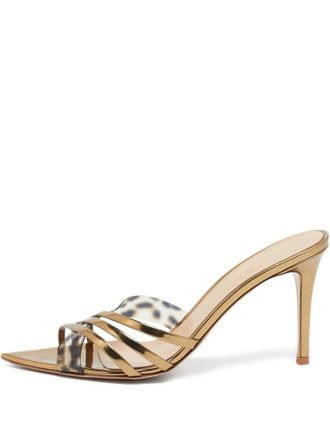 Gianvito Rossi Pre-owned Mules mit Leoparden-Print 110mm - Gold