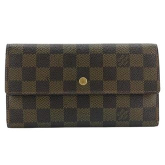 Louis Vuitton Pre-owned Portefeuille Tr&eacute;sor International Damier Long Wallet - Femme - Pre-owned - Brun - Taille: ONE Size