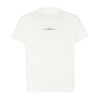 Maison Margiela Homme, Tops, Blanc, Taille: XS Logo Cotton T-Shirt